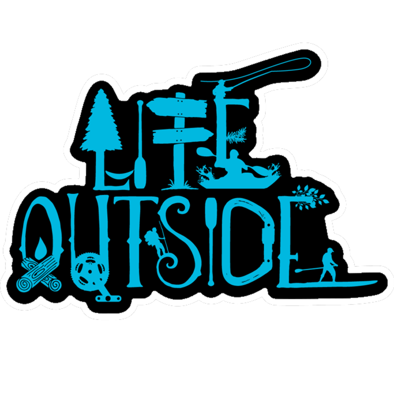 Life Outside Logo Blue Sticker | Bryson City Outdoors
