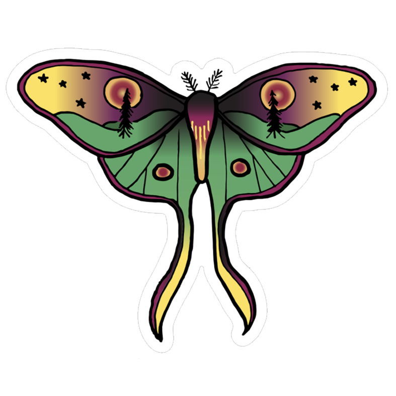 Lisa the Luna Moth Sticker | Bryson City Outdoors